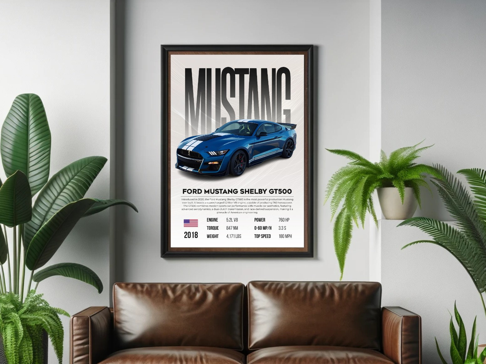 Ford Mustang Shelby GT500 Poster Digital Download Hyper Car Poster ...