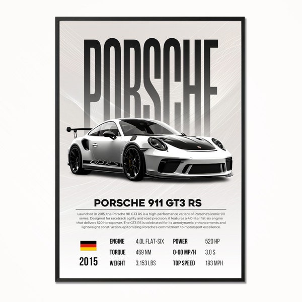 Porsche 911 Gt3 Rs Poster - Etsy