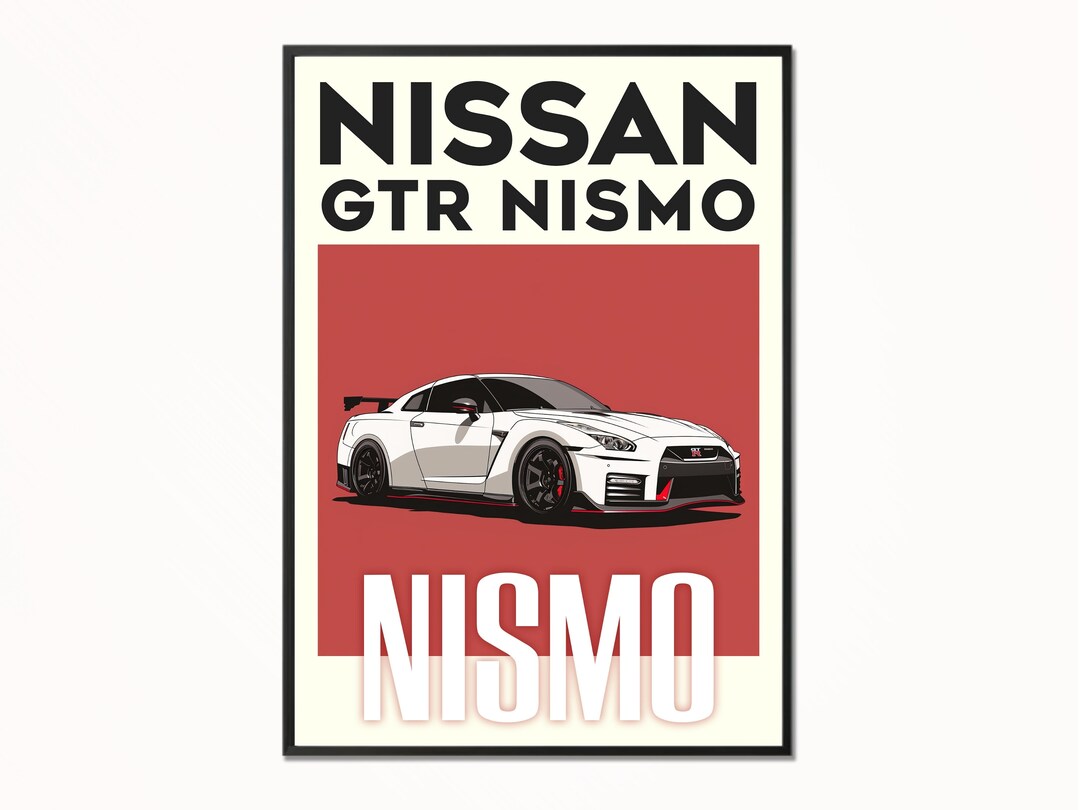 Nissan GTR Nismo White Illustrated Poster Digital Download Car Poster ...