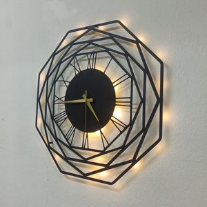 Octagonal Modern Wall Clock, Roman Numeral Wall Clock, Luminous Wall ...