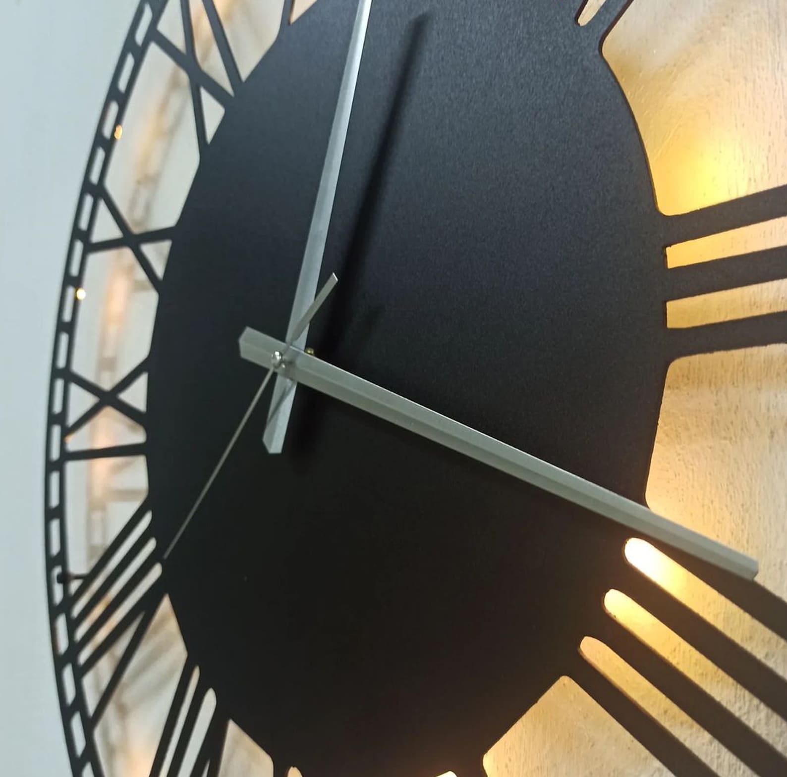 Elegant Luminous Roman Numeral MDF Wall Clocks, Rustic Roman Numeral ...