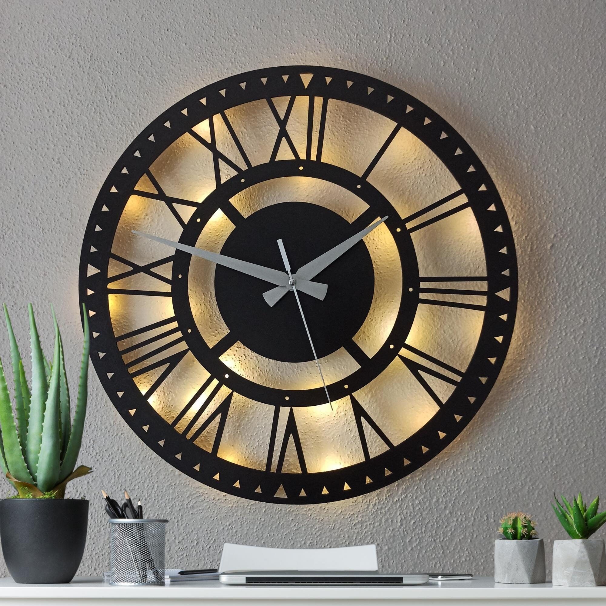 Unique Lighted Wall Clock, Large Wall Clocks, Stylish Wall Clocks ...