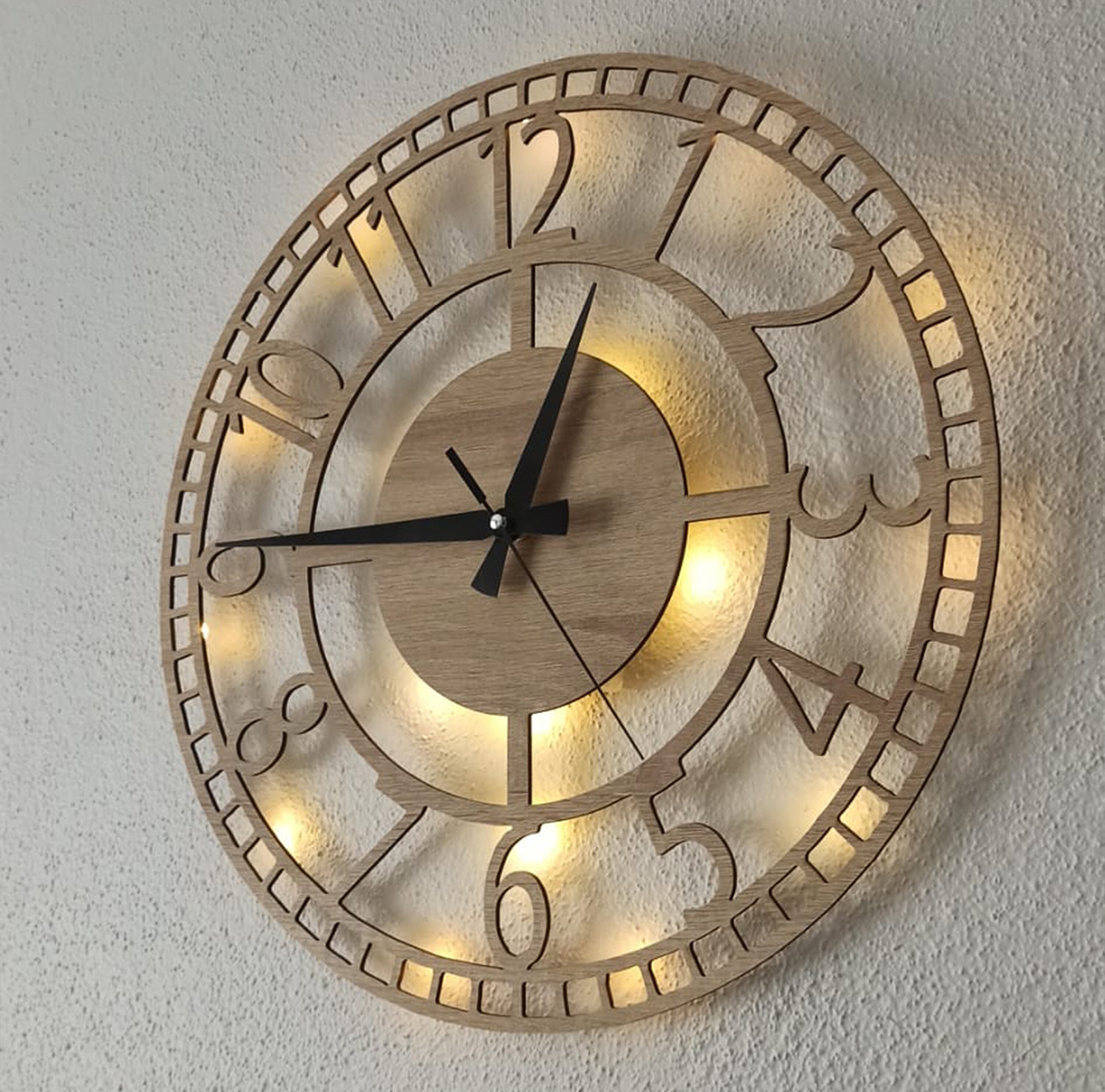 Square Patterned Stylish Wall Clock, Modern Wall Clock, Large Wall ...