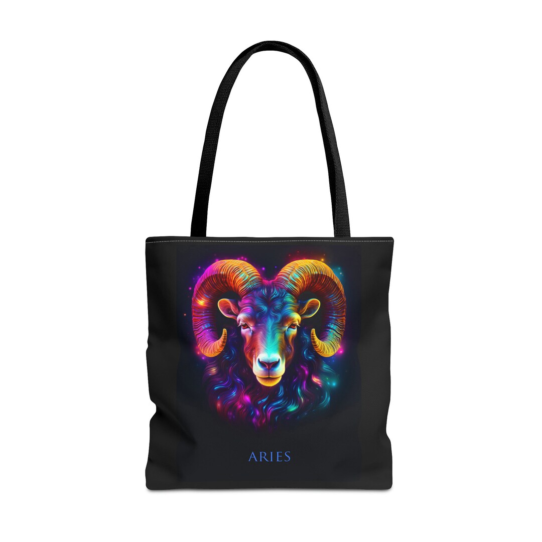 Aries Tote Bag, Astrology, Zodiac, Book Bag, Reusable Bag, Astrological ...