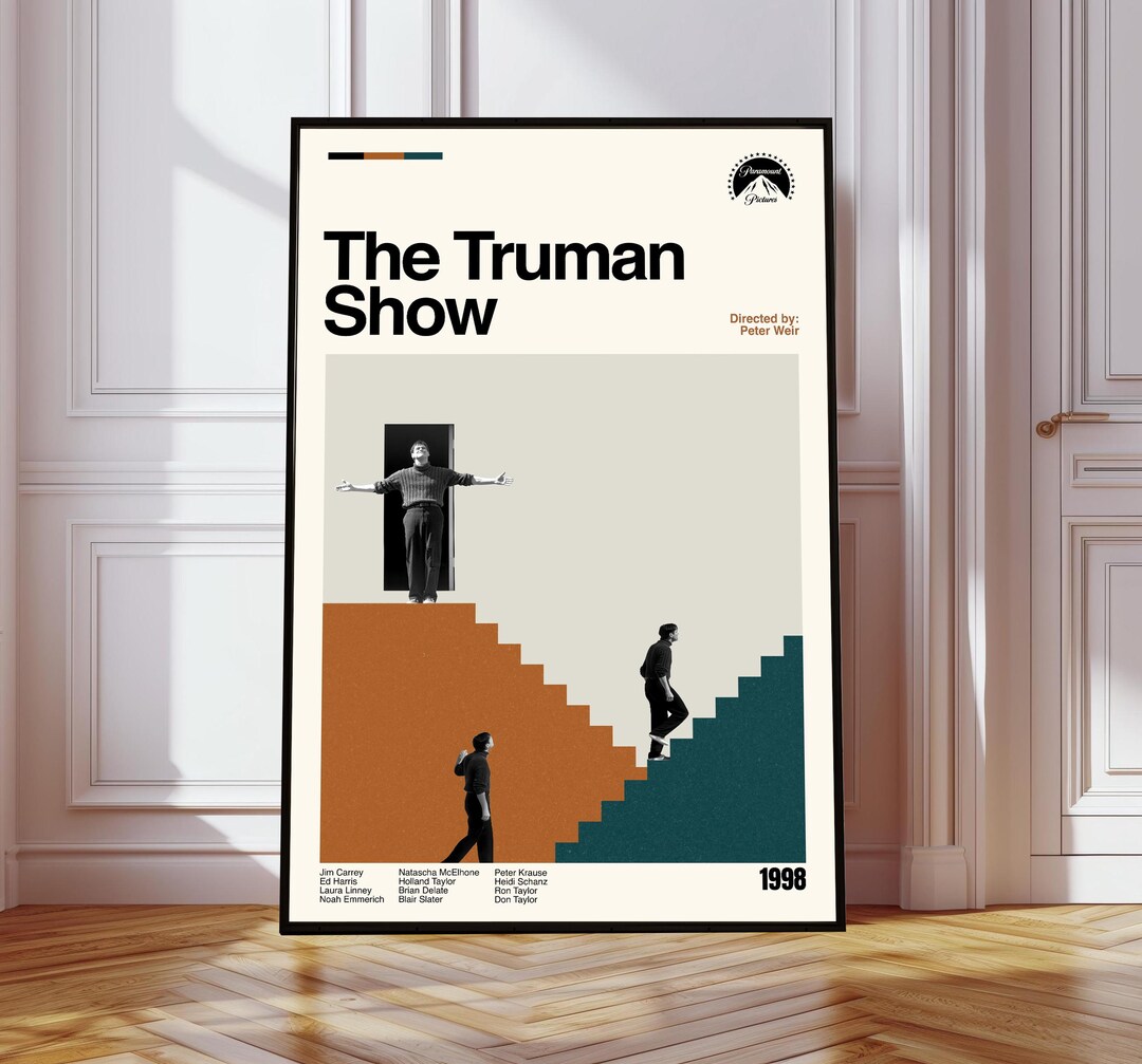 The Truman Show Poster, Truman Burbank Poster, Midcentury Modern Art ...
