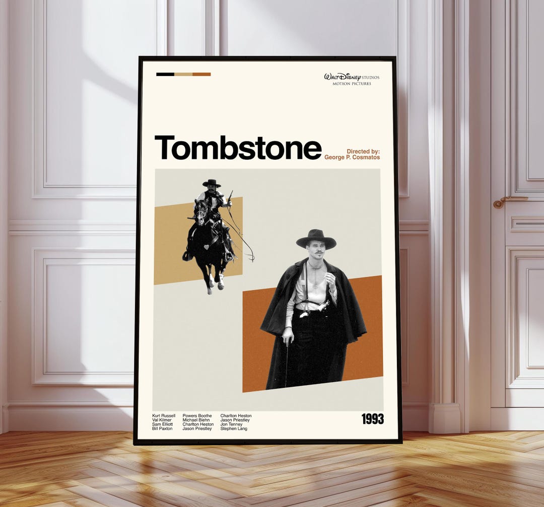 Tombstone Poster, Tombstone Movie Poster, Midcentury Modern Art ...