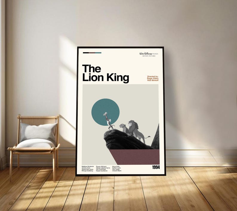 The Lion King 1994 Poster, Simba Poster, Midcentury Modern Art, Vintage ...