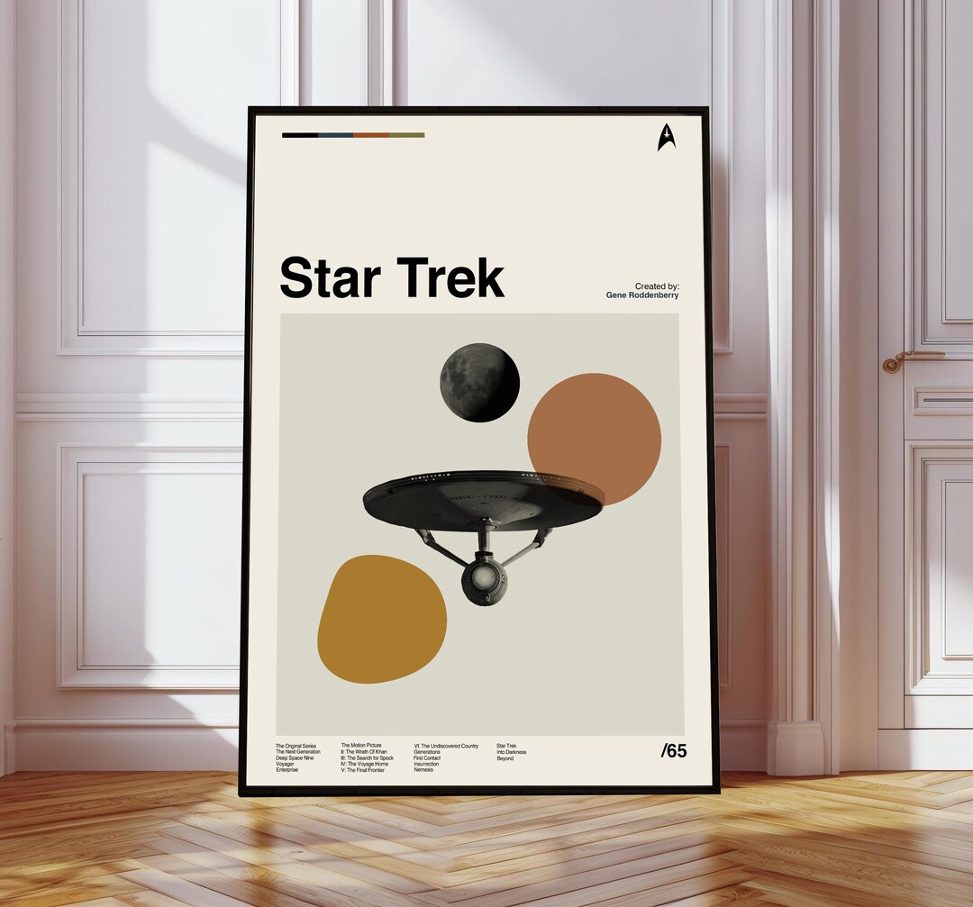 Star Trek - Gene Roddenberry Poster, Retro Poster, Minimalist Star Trek ...