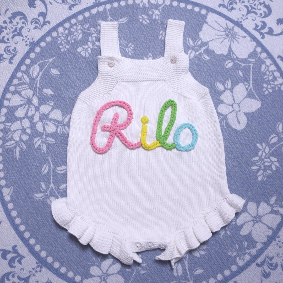 Custom Name Baby Romper, Personalized Embroidered Romper With Name ...