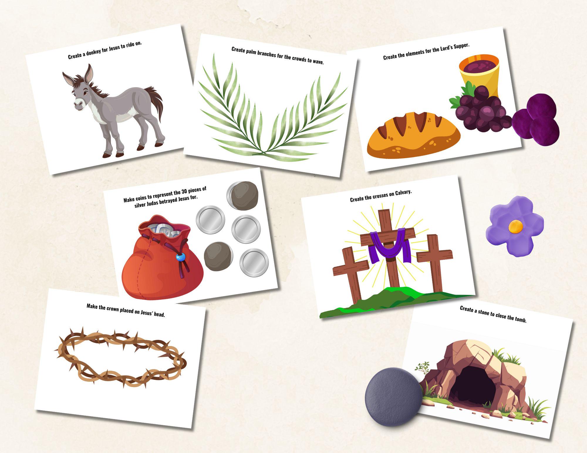 Holy Week Journey | Easter Playdoh Mats Collection | Palm Sunday and ...