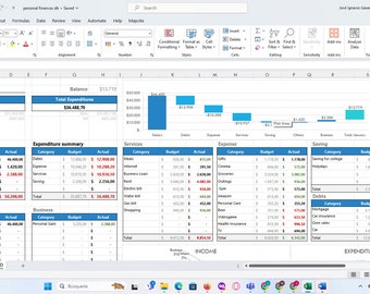 Simple Excel Template for Personal Finances Personal Finances Tracker ...