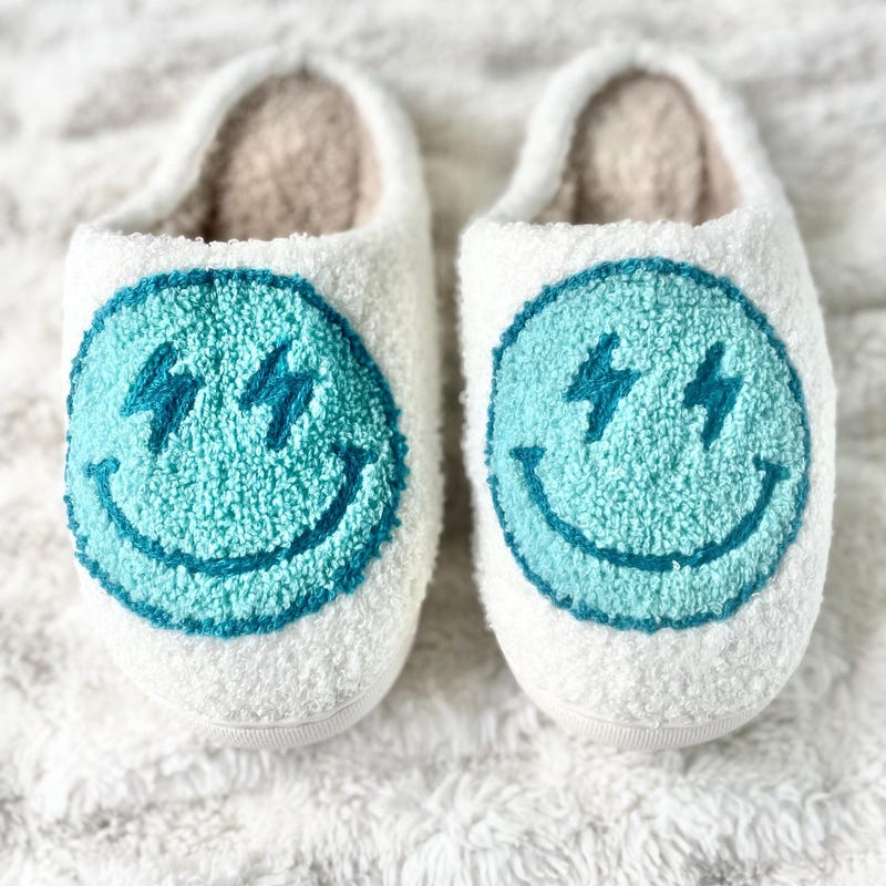 Smiley Face Slippers - Etsy
