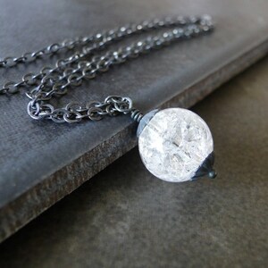 Quartz Crystal on an Oxidized Sterling Silver Chain - Etsy