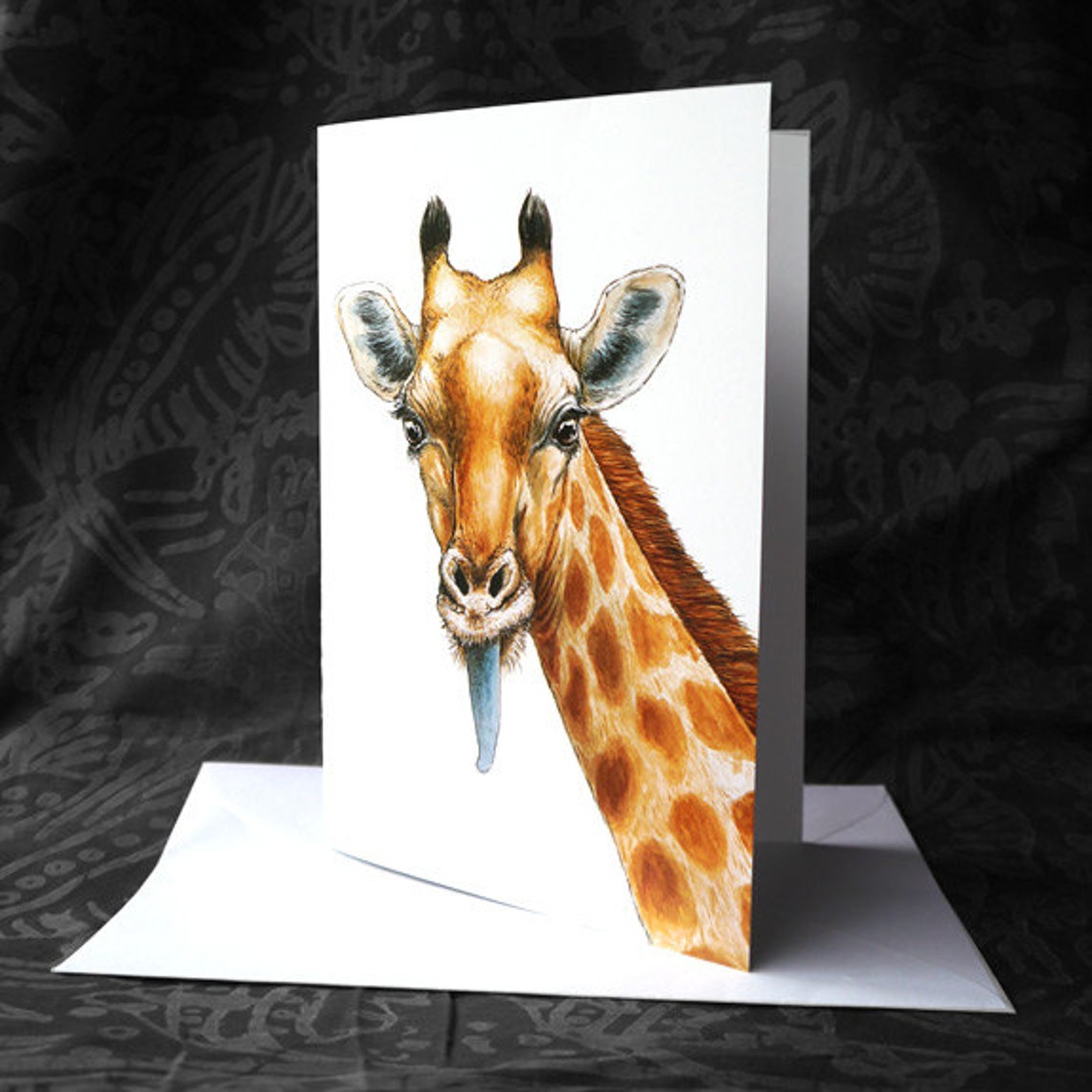 Funny Giraffe Greeting Card 5x7 Inch Card With Envelope - Etsy
