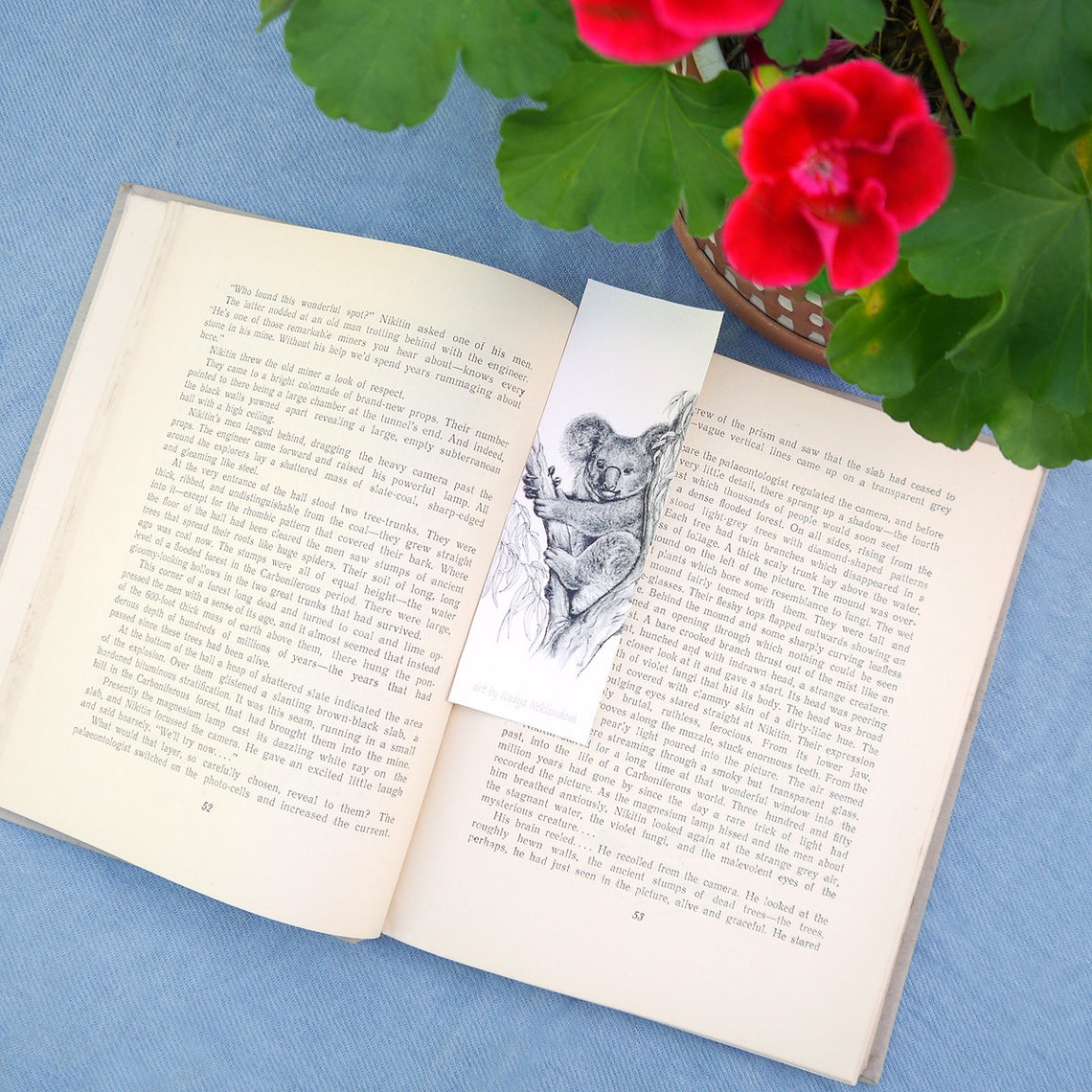 Koala Drawing Bookmark Canvas Bookmark Print 2x6in 5x15cm - Etsy Australia