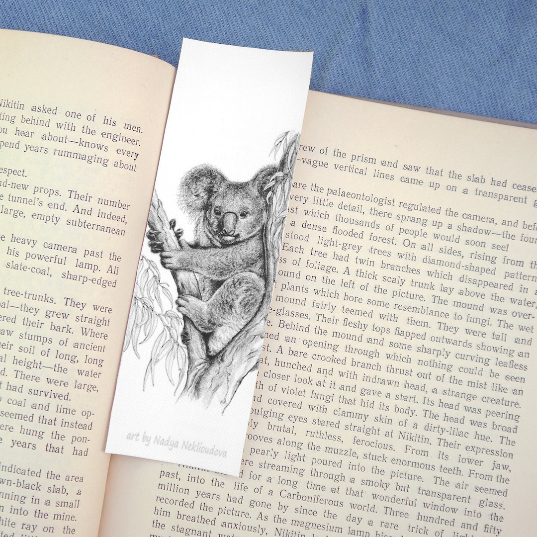 Koala Drawing Bookmark - Canvas Bookmark Print 2x6in (5x15cm ...