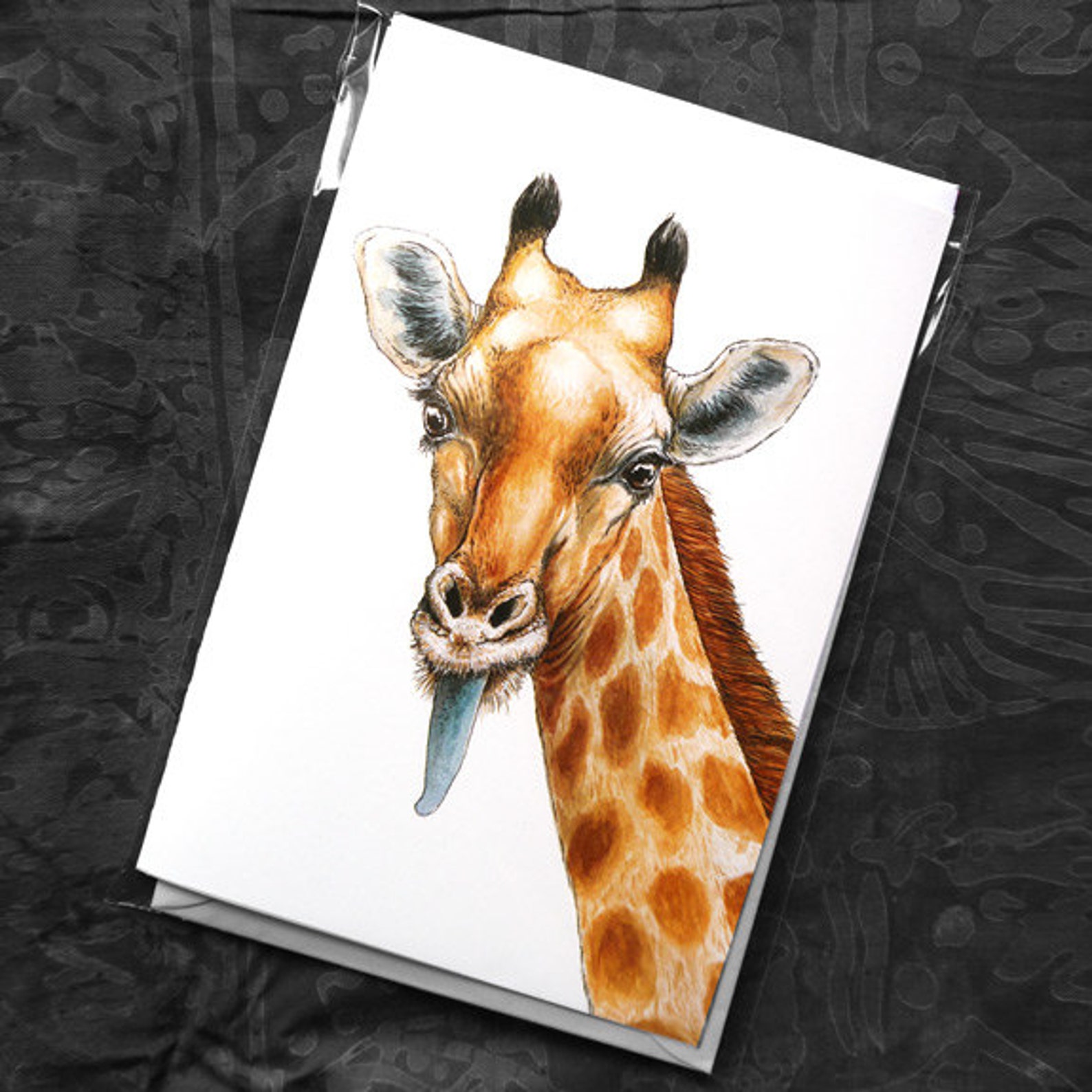 Funny Giraffe Greeting Card 5x7 Inch Card With Envelope | Etsy