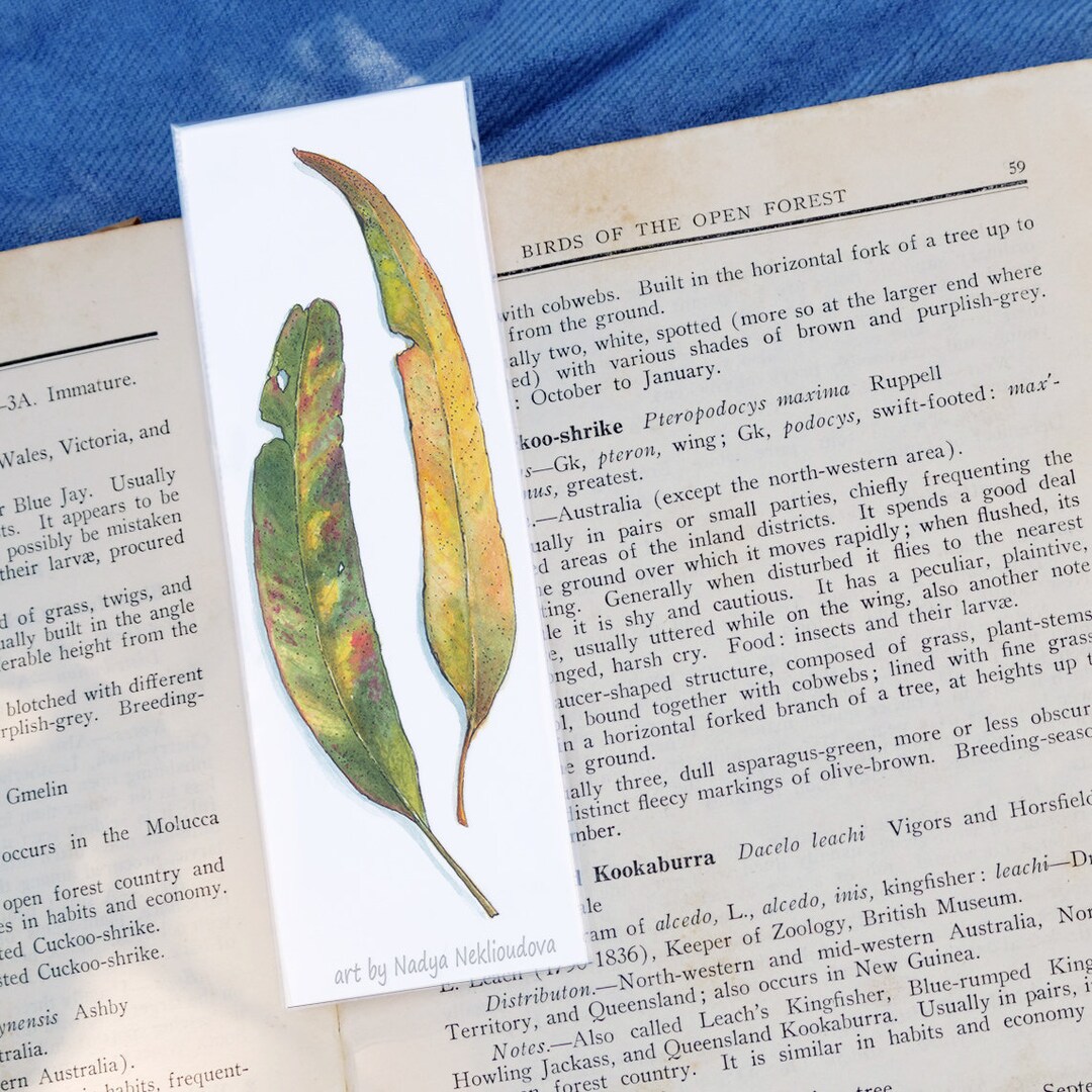 Eucalyptus Leaf Bookmark - Canvas Bookmark 2x6in (5x15cm) - Gumtree ...