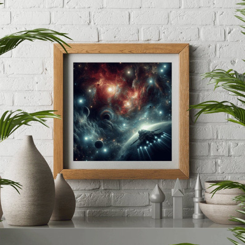 Downloadable Space Jet Poster Sci-fi Starship Wall Art Digital Download ...