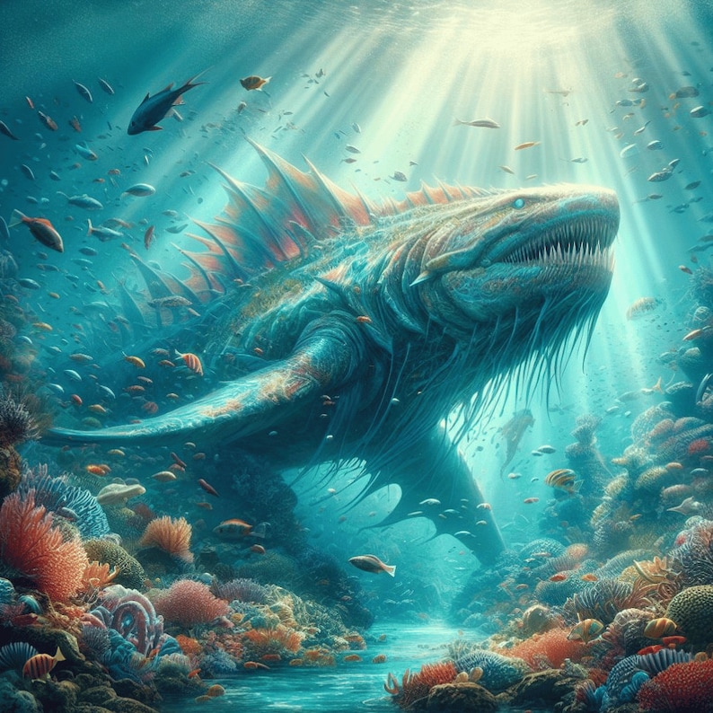 Giant Prehistoric Shark Art Print - Megalodon Poster - Etsy