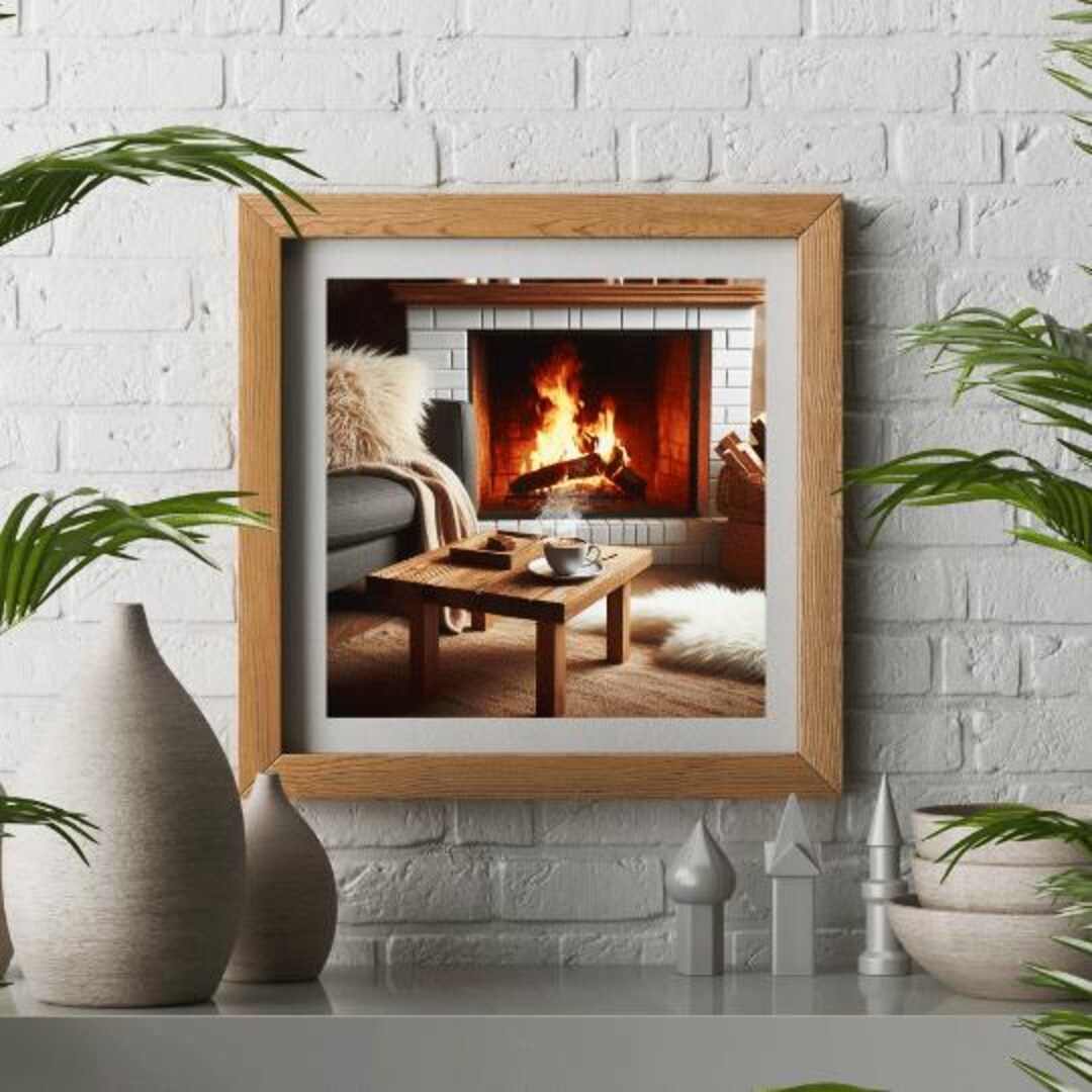 Instant Download Modern Fireplace Poster - Etsy