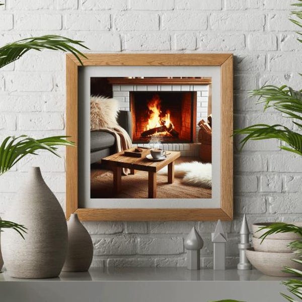 Fireplace Poster - Etsy
