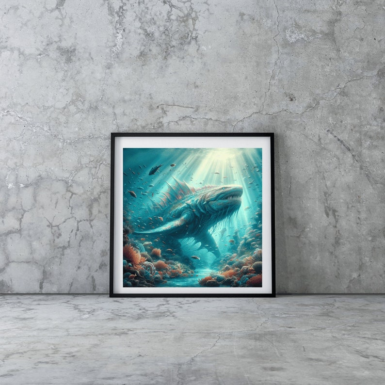 Giant Prehistoric Shark Art Print - Megalodon Poster - Etsy