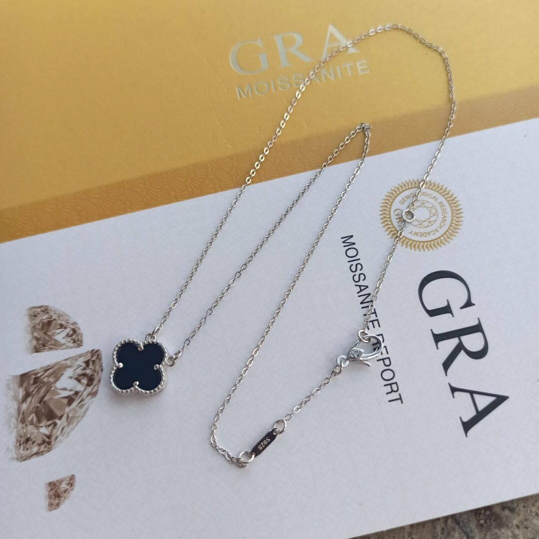 Vintage Chain Van Cleef Onyx Black in Silver Van Cleef - Etsy