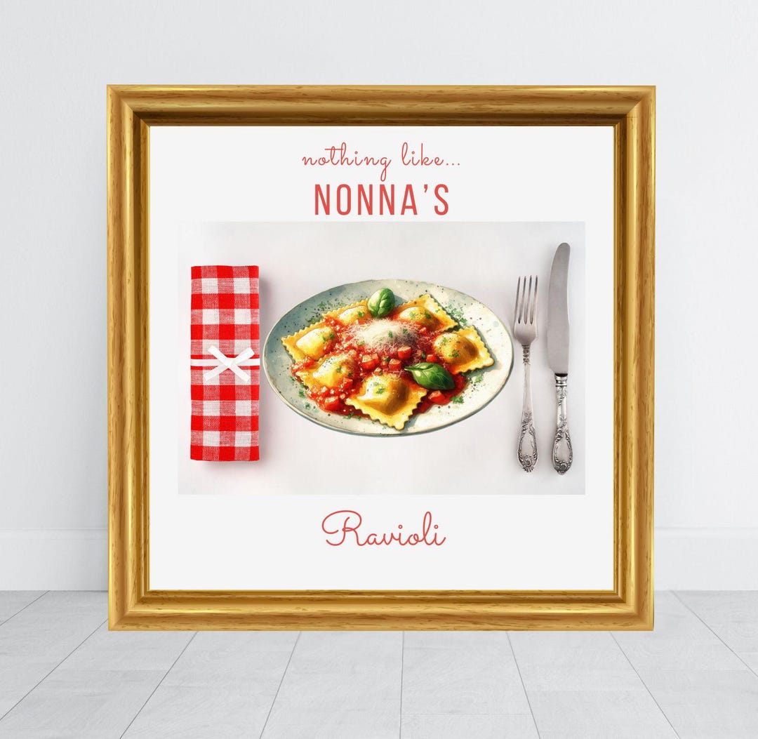 Pasta Art Ravioli Art Print Nonna Food Art Italian Food Art Italian ...