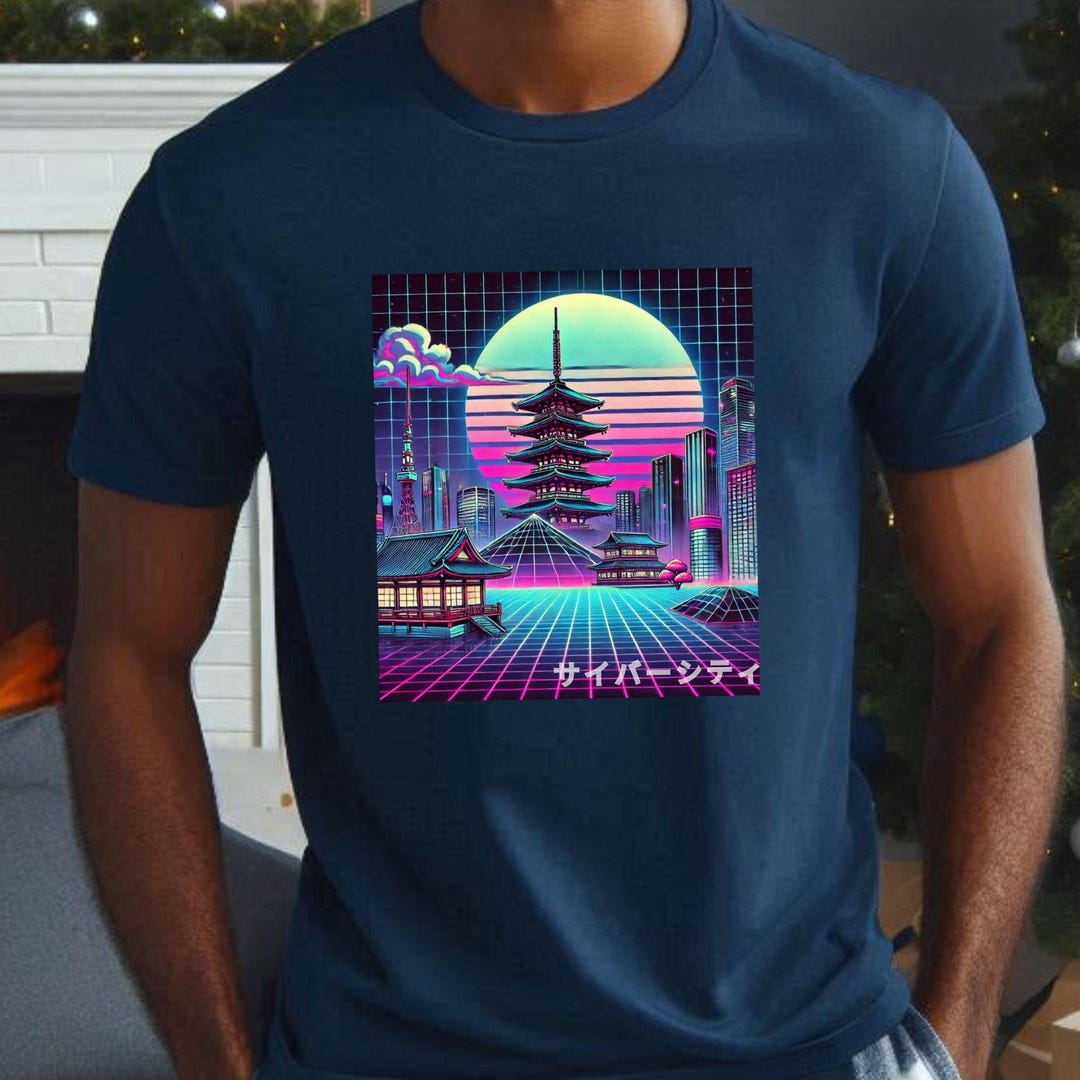 Cyber City Retro Synthwave Vaporwave T-shirt Japanese Aesthetic ...