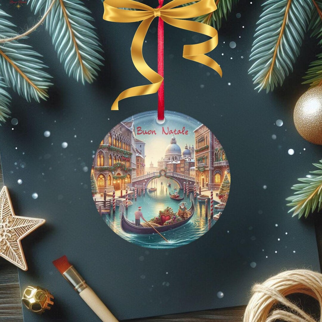 Buon Natale Italian Acrylic Christmas Ornament – Venice Holiday Scene ...
