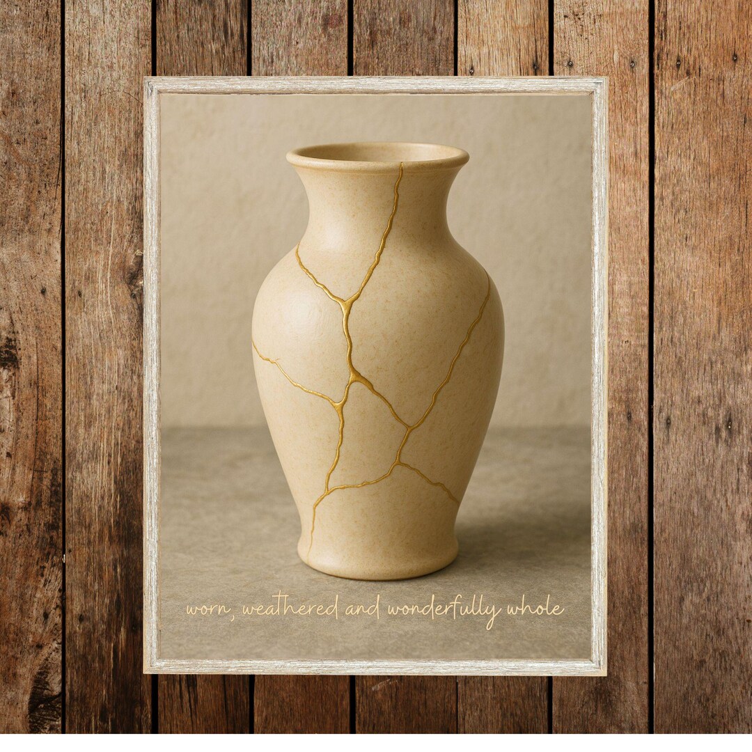 Kintsugi Vase Digital Wall Art - Wabi Sabi Wall Art - Japanese Wall Art - Therapy Office Decor ...