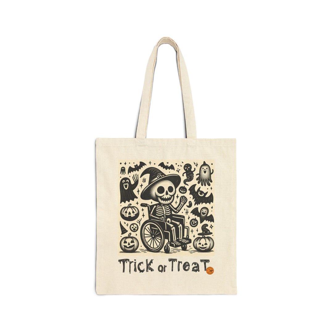 Halloween Tote Bag Skeleton Candy Bag Wheelchair Inclusion Bag - Etsy