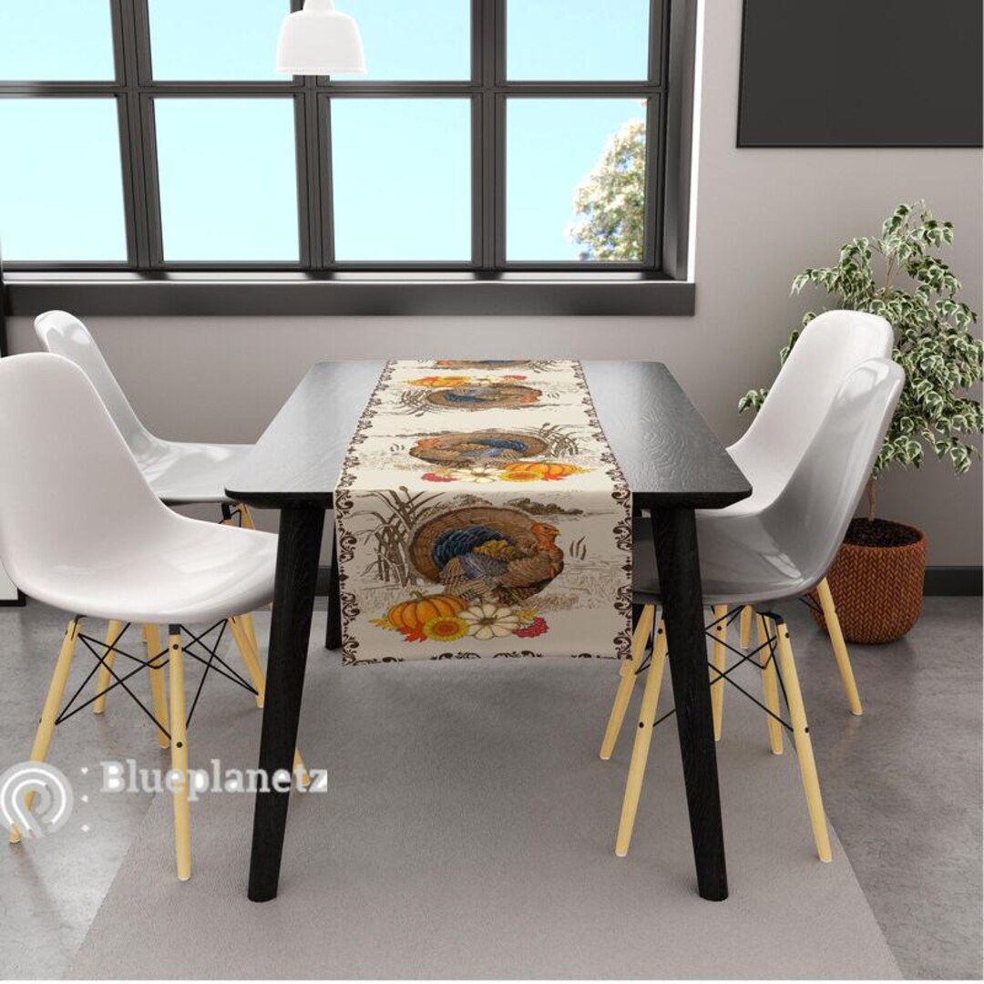 Custom Thanksgiving Table Runner, Personalized Pumpkin Thanksgiving ...