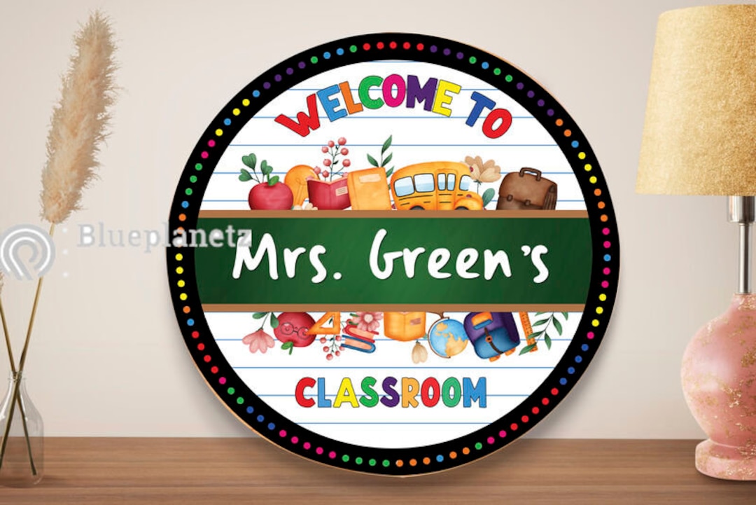 Personalized Teacher Door Hanger, Custom Welcome Teacher's Classroom ...