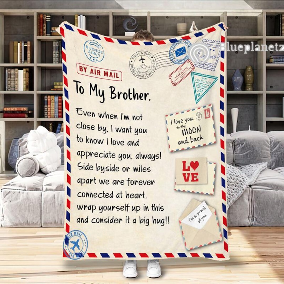 Personalized Letter to My Brother Blanket, Custom Message Blanket, Gift ...