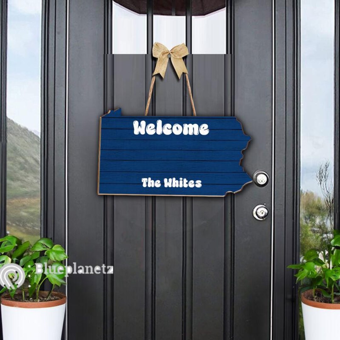Custom Pennsylvania State Craft Shape Wood Sign, Personalized Welcome ...