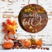 Personalized Autumn Door Hanger, Custom Hello Fall Round Wooden Sign ...