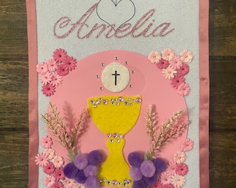 Personalized First Communion Banner - Embroidered - First Holy ...