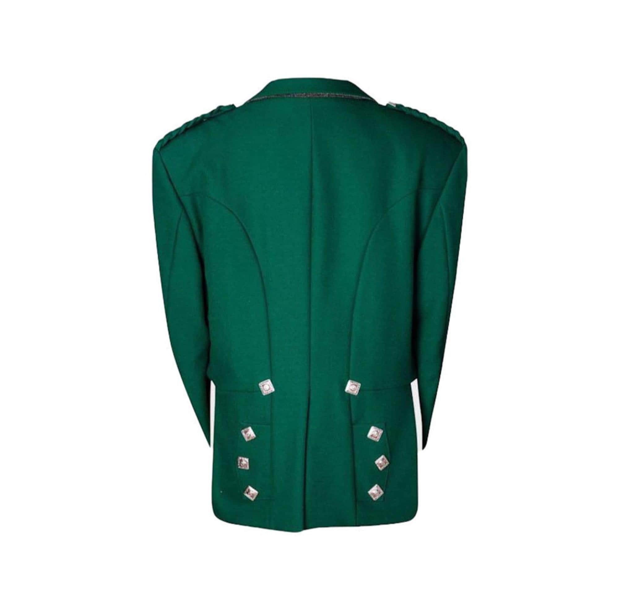 Handmade Green Prince Charlie Wool Jacket With Vest - Men's Scottish ...