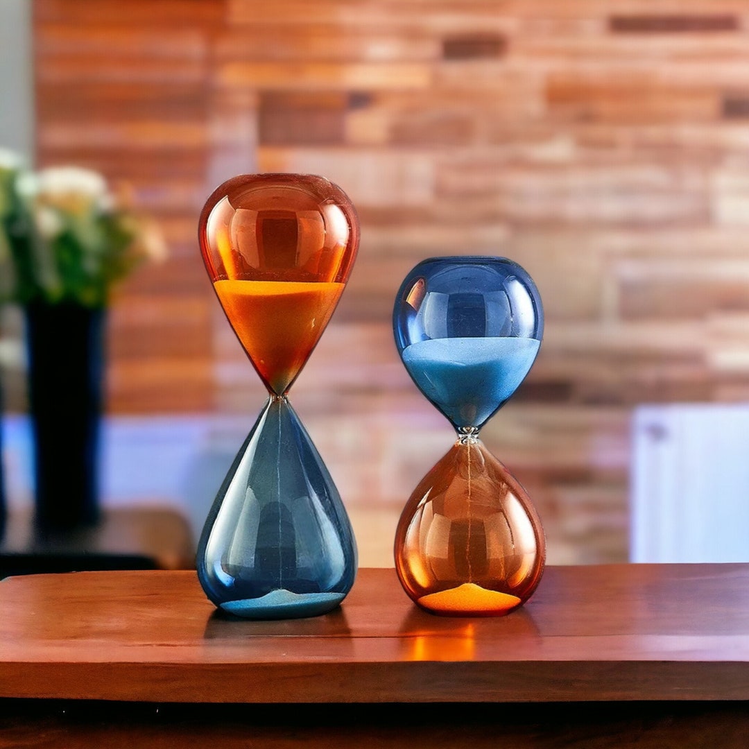15/30/60 Minute Sand Timer Round Glass Sand Timer Two Color Hourglass ...