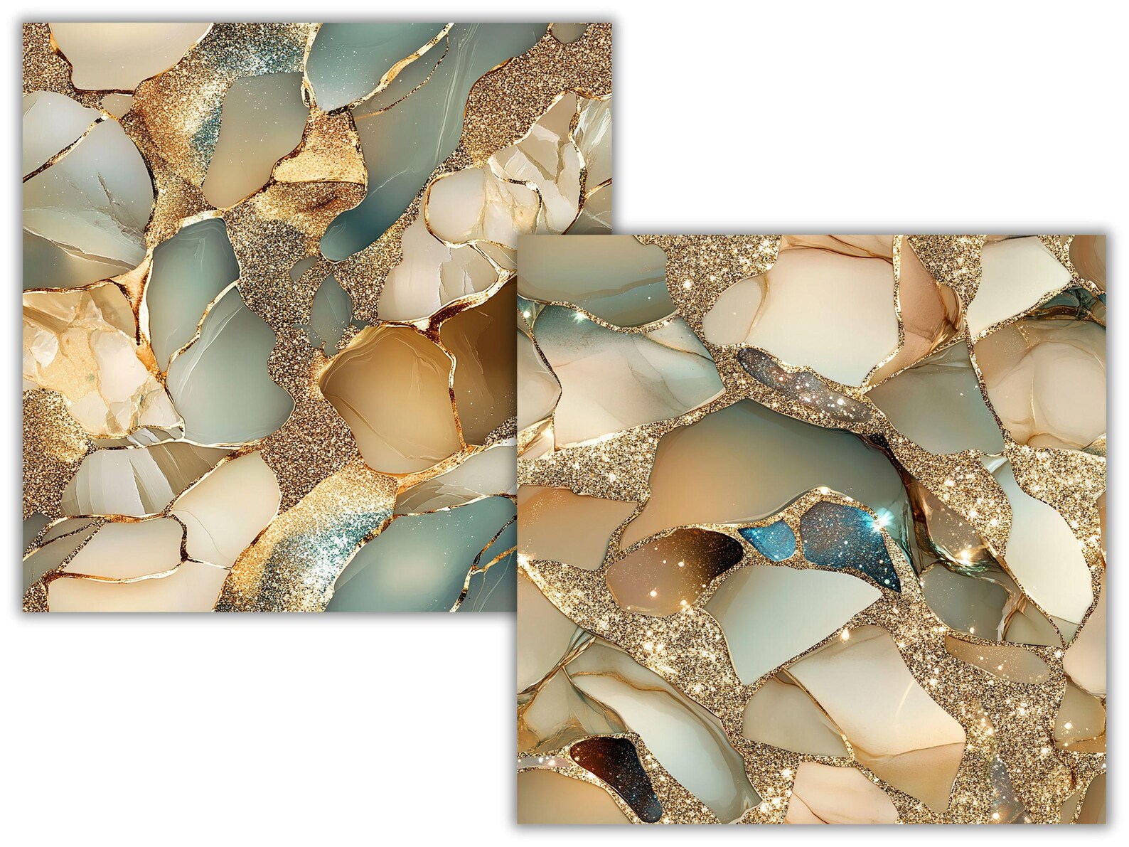 Neutral Luxe Alcohol Ink & Gold Glitter Digital Paper Pack, 21 Seamless ...