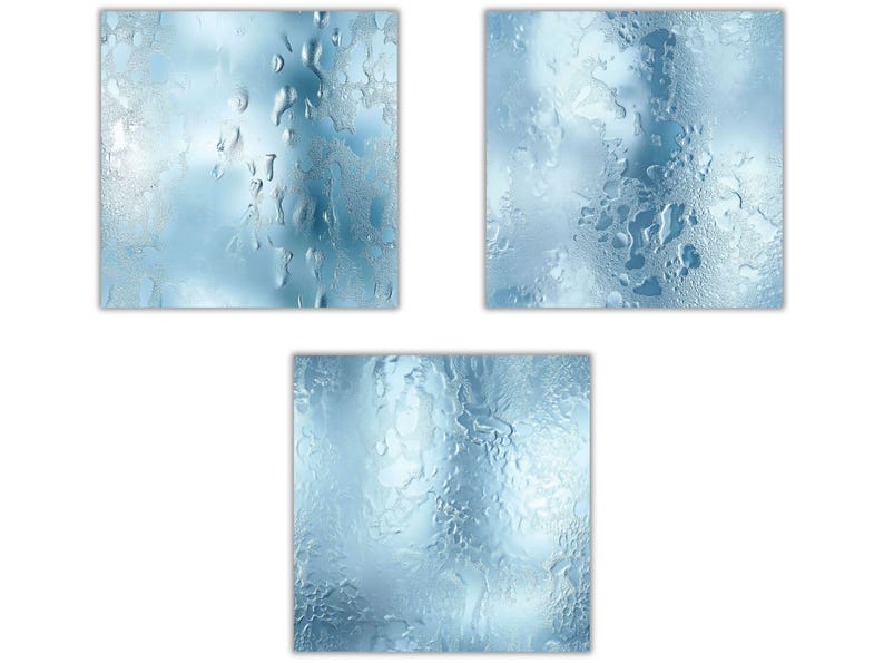 Blue Frosted Glass Digital Paper Bundle, Seamless Abstract Backgrounds ...
