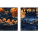 Golden Forest Nights Digital Paper, Seamless Autumn Night Forest, Stars ...