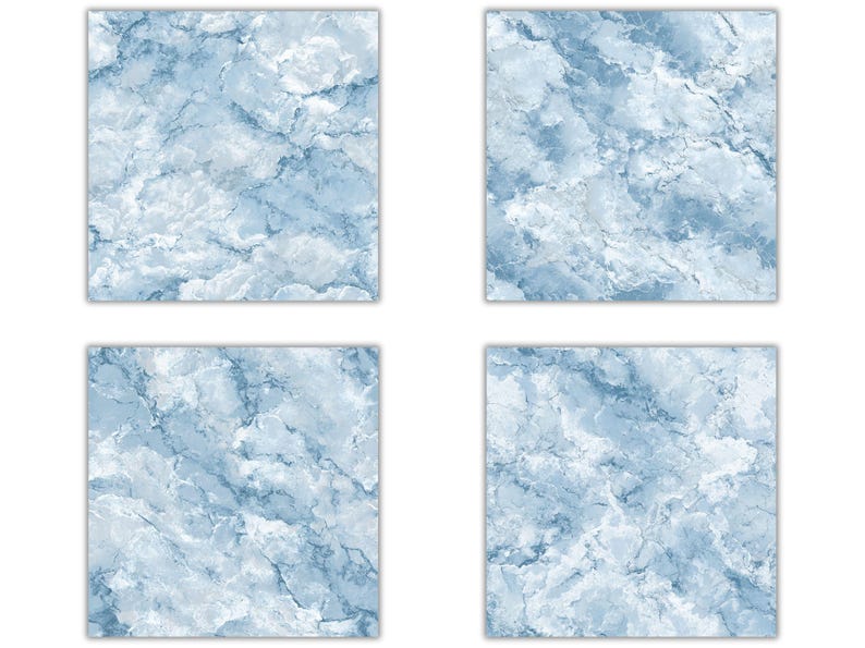Ice Stone Digital Paper Pack, Seamless Mineral Textures, Icy Blue ...