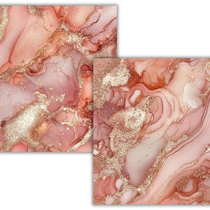 Blush & Rose Gold Marble Digital Paper Pack - 20 Seamless Glitter ...