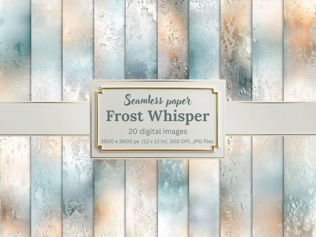 Frost Whisper Digital Paper Pack, 20 Seamless Frosted Glass Textures ...