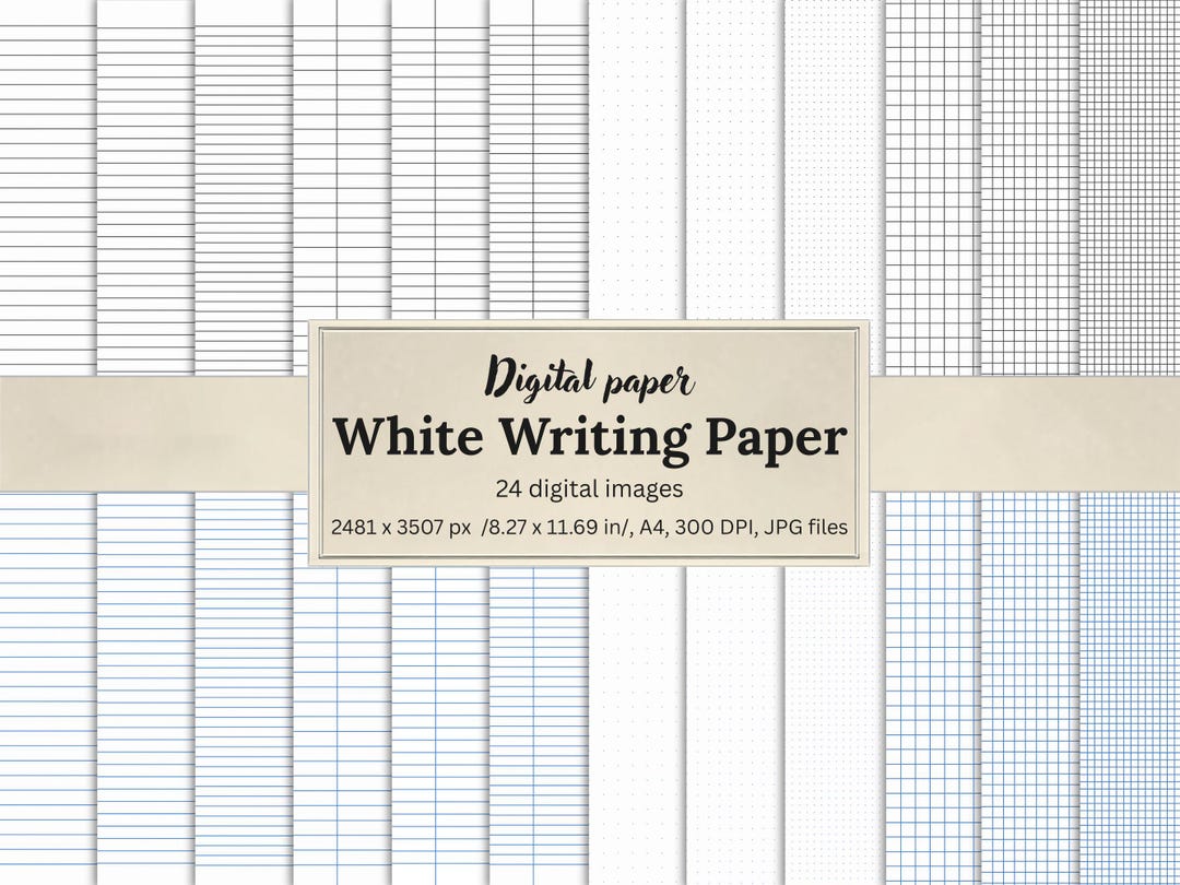 Notebook Paper Pack - 24 Lined, Dotted & Grid Templates, Printable ...