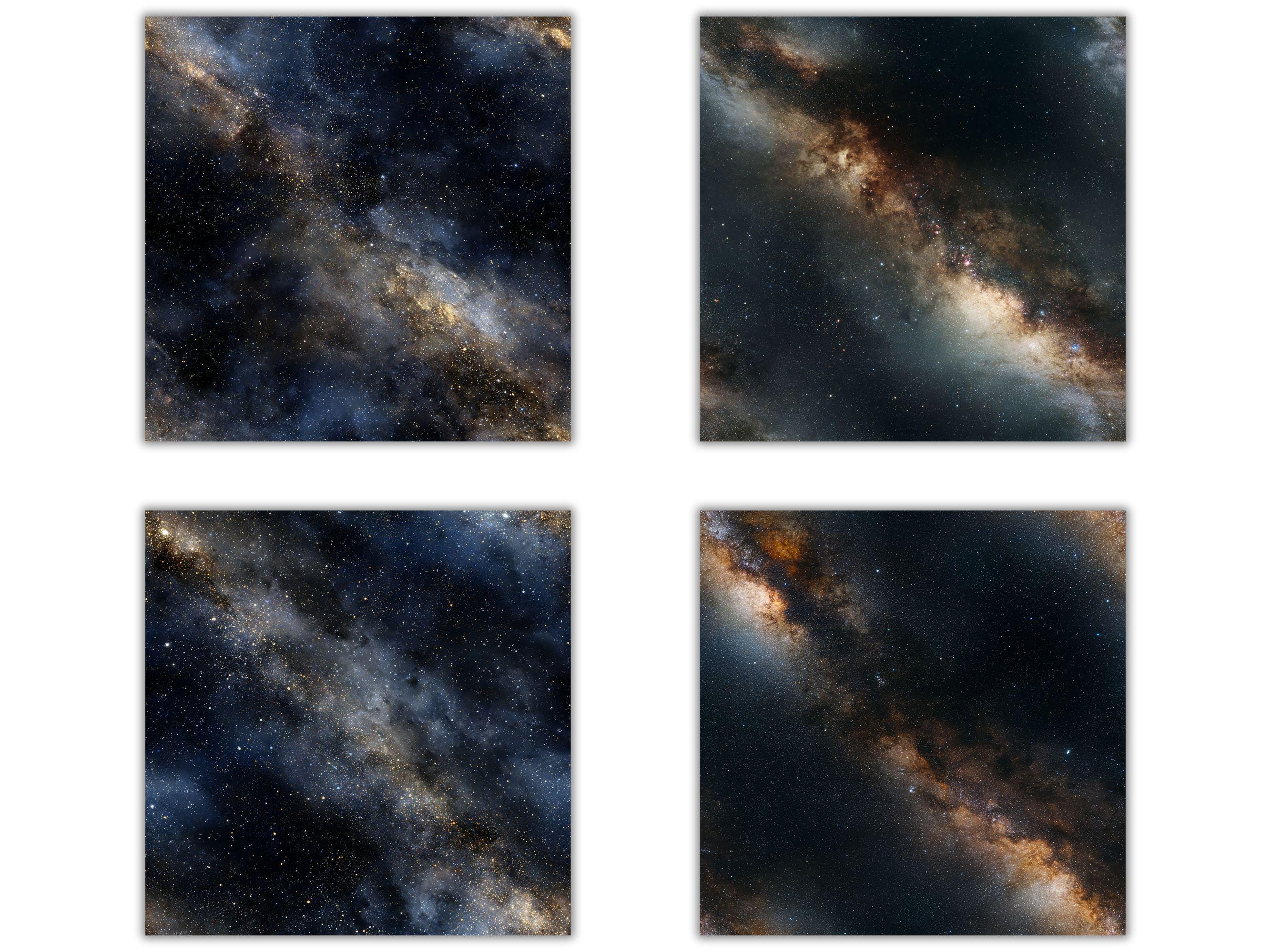 Galaxy Backgrounds, Milky Way Digital Papers, Seamless Starry Night Sky ...
