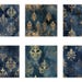 Vintage Navy and Gold Damask Digital Paper Bundle – 23 Seamless Baroque ...